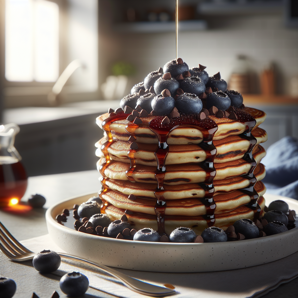 High-Protein Blueberry Chocolate Chip Pancakes | Chefari | Analyze ...